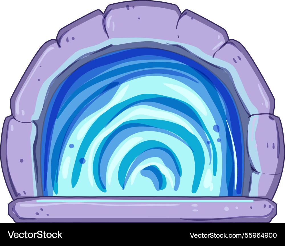 Gateway magic door portal cartoon Royalty Free Vector Image