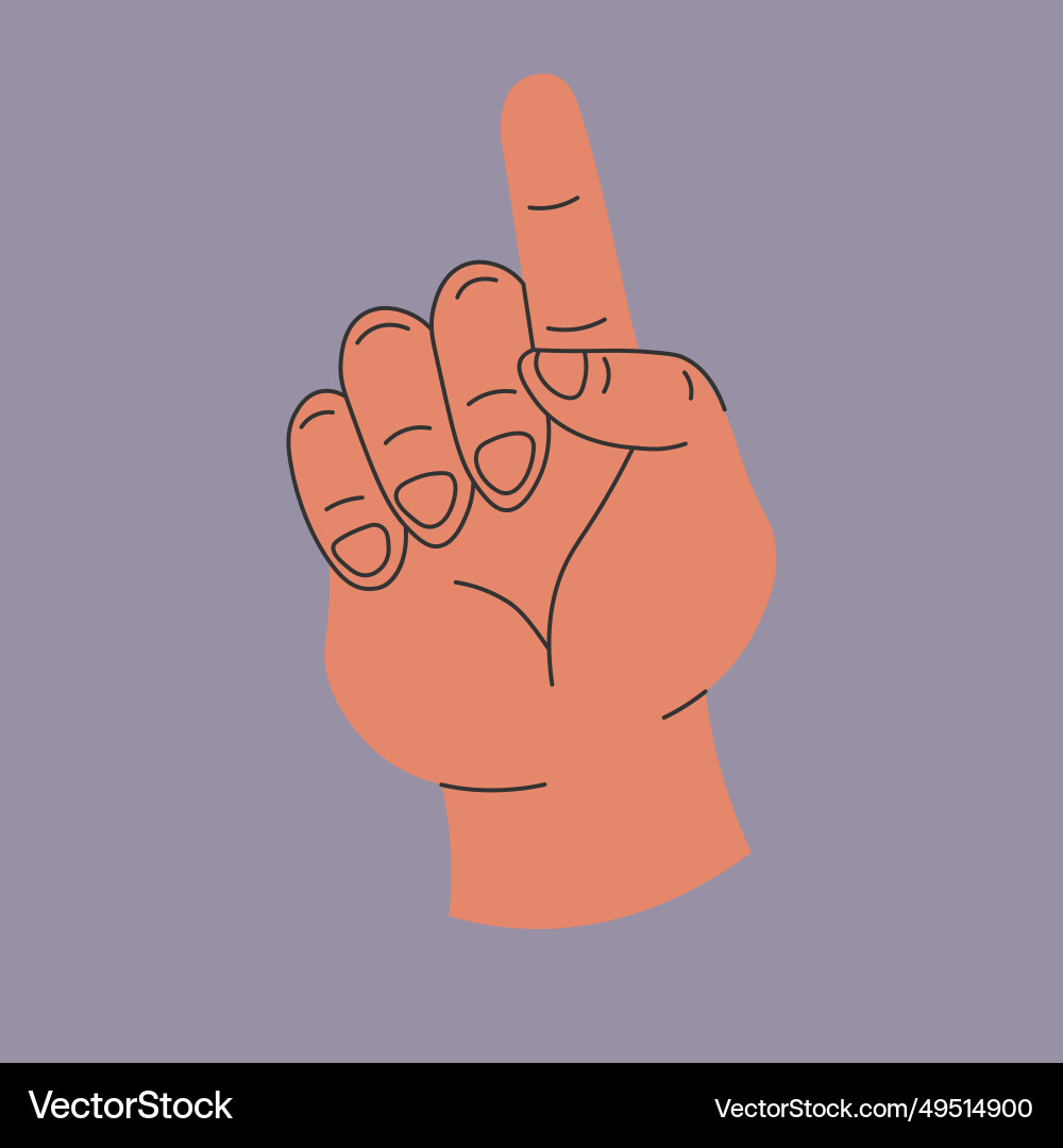 Hand pointing finger up one more thing Royalty Free Vector