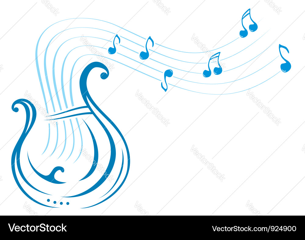 Lyre music Royalty Free Vector Image - VectorStock