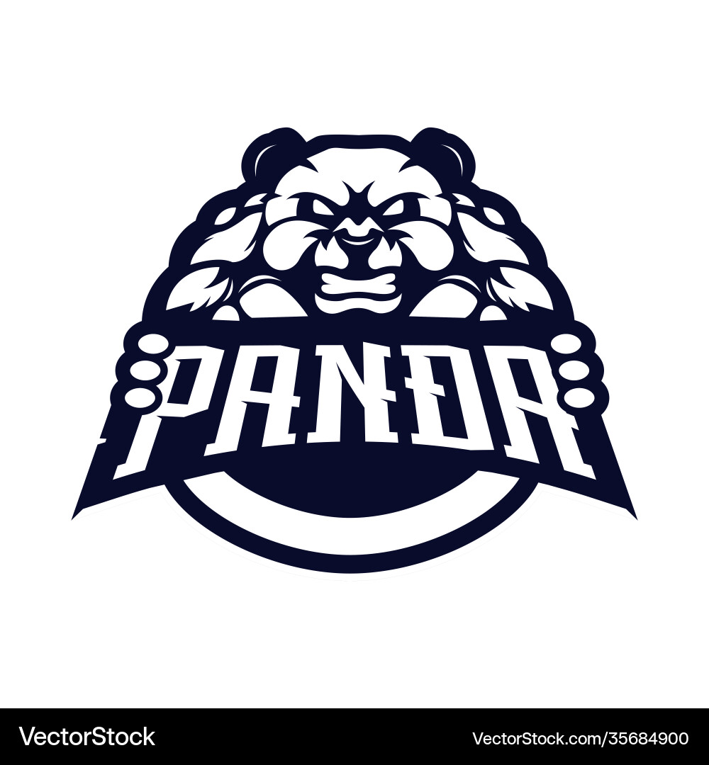 Panda mascot logo design silhouette version Vektorbild