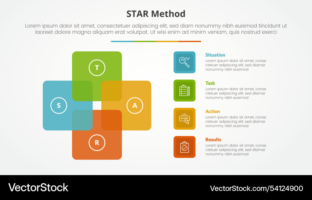 Star method infographic concept for slide Vector Image