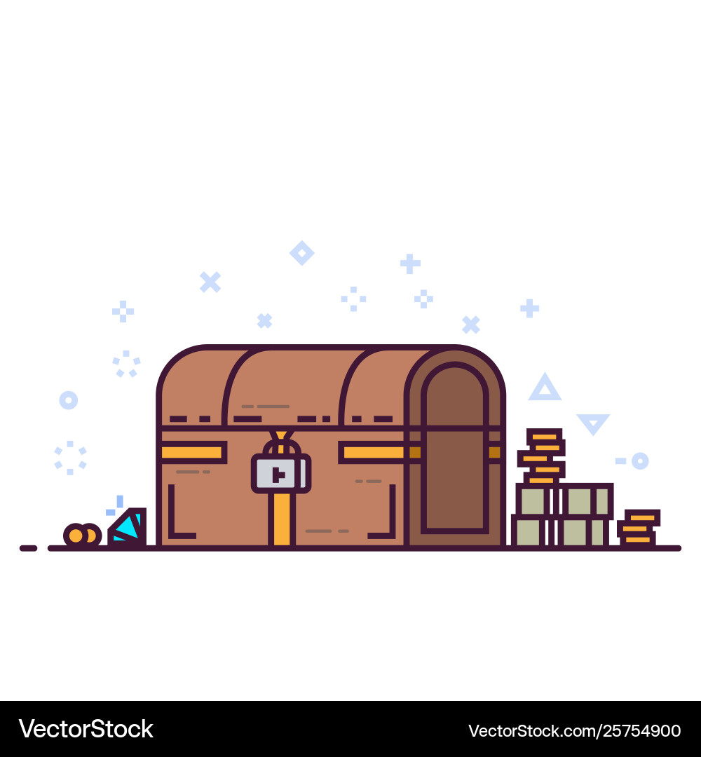 Treasure chest Royalty Free Vector Image - VectorStock