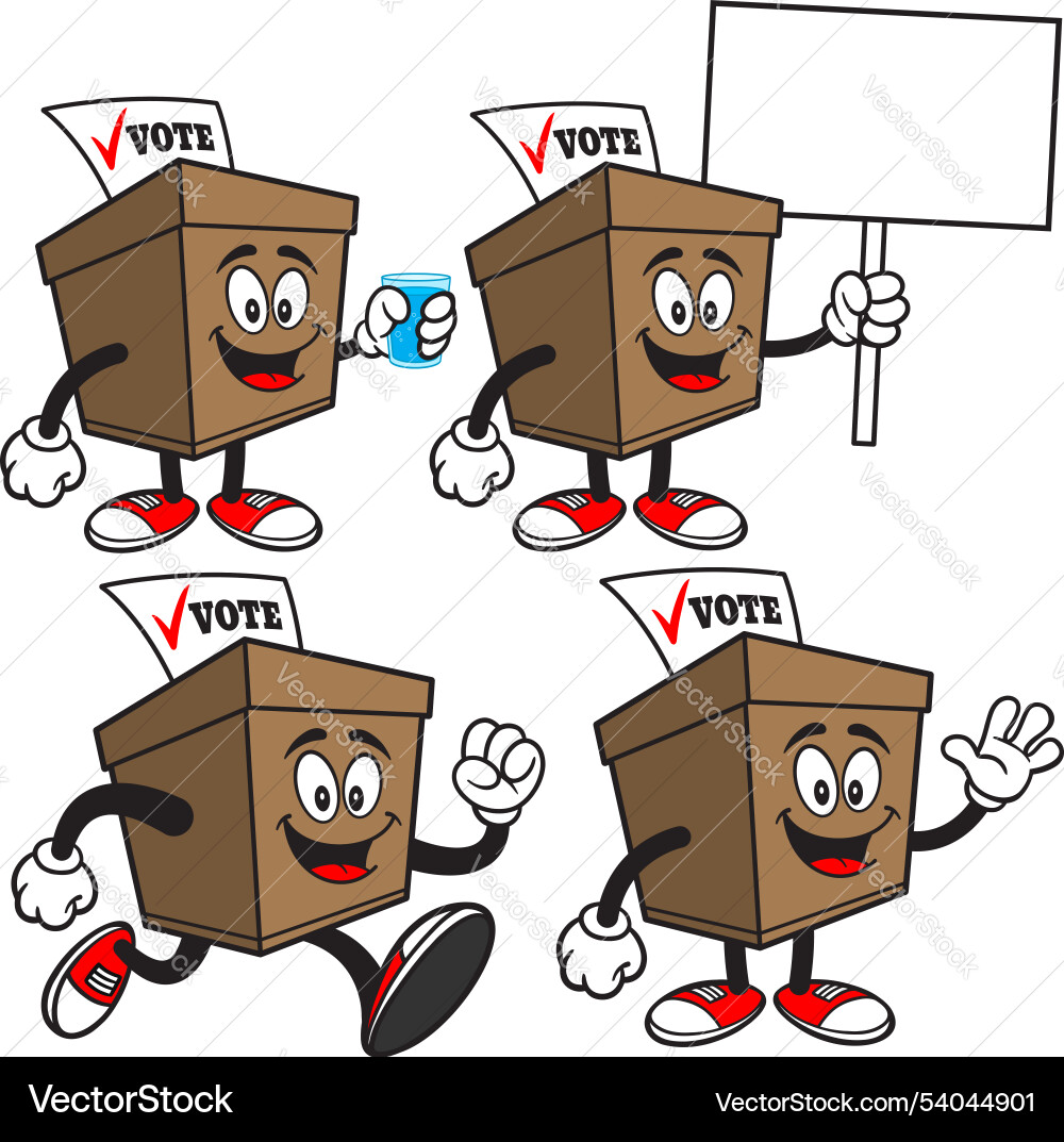 Ballot box character set 04 Royalty Free Vector Image