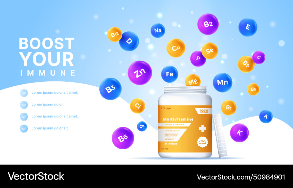 Boost your immune poster Royalty Free Vector Image
