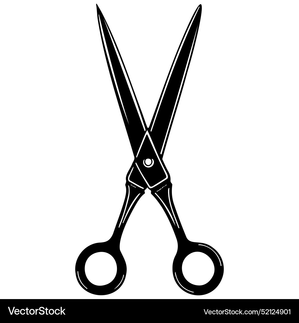 Cartoon scissors hand drawn line transparent Vector Image