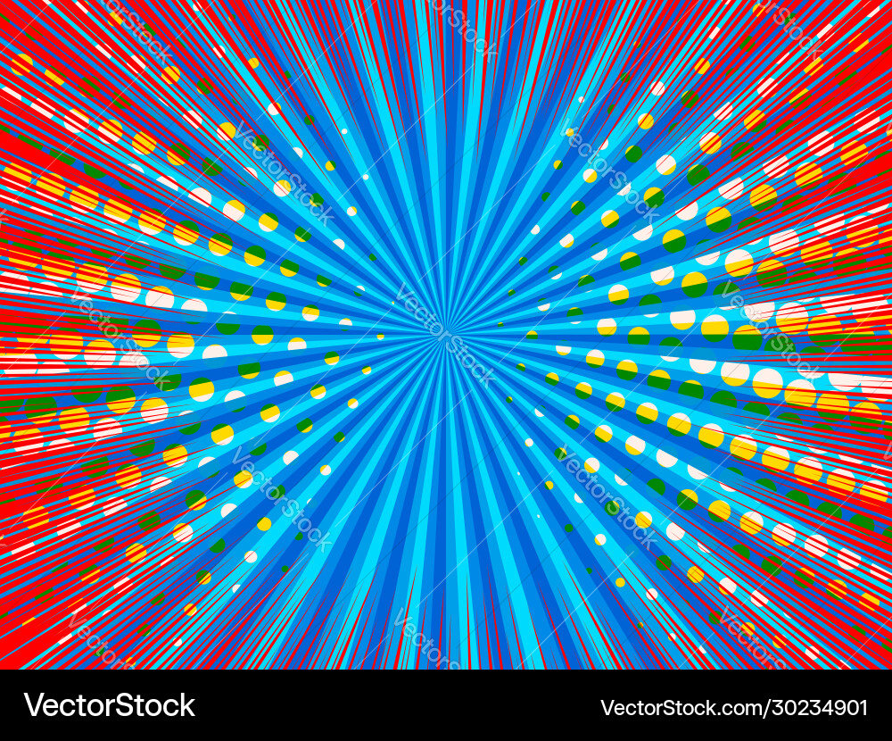 Comic explosion horizontal background Royalty Free Vector