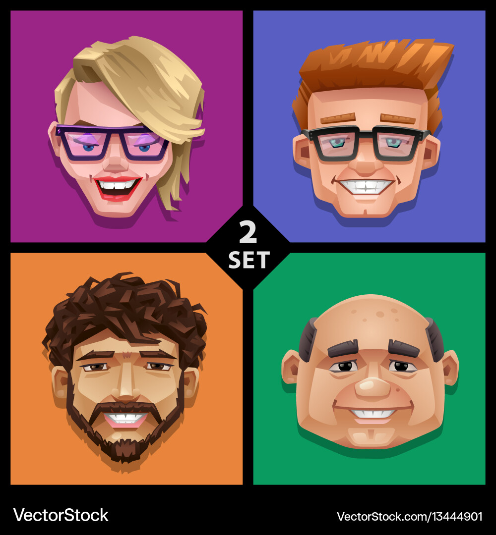 Funny face -set 2 Royalty Free Vector Image - VectorStock