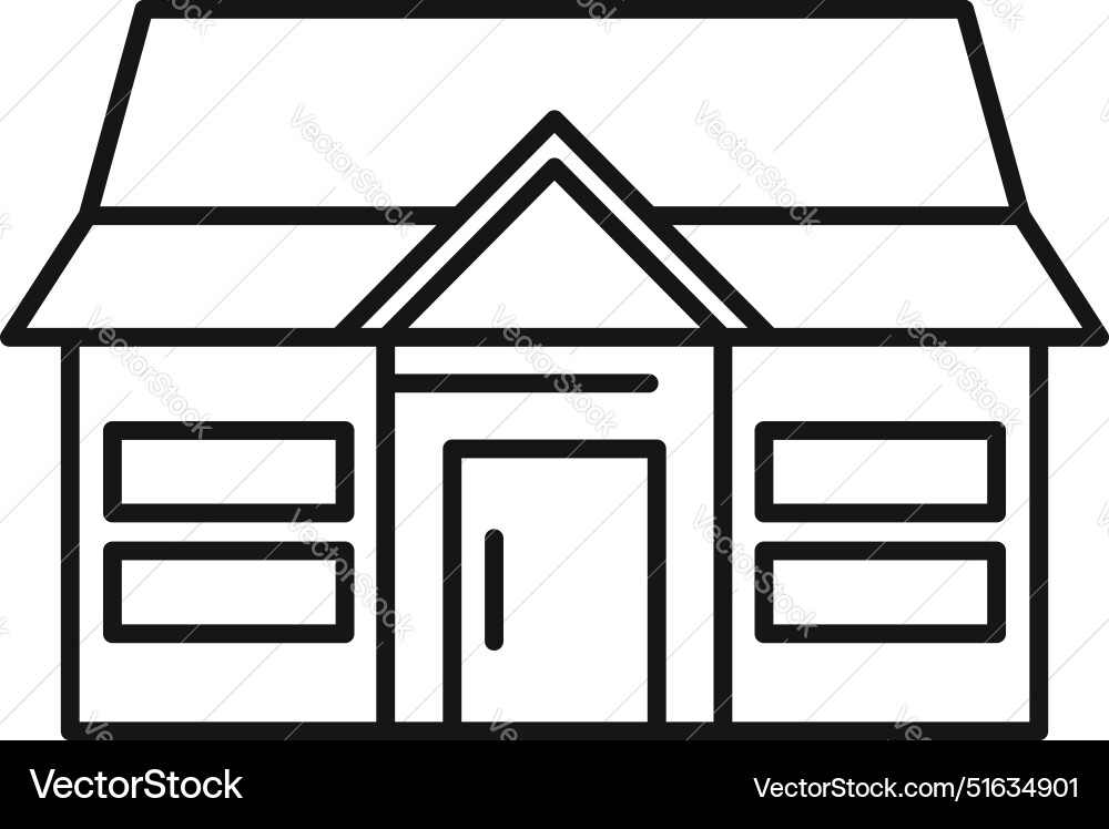 Modern one story house facade with garage and Vector Image