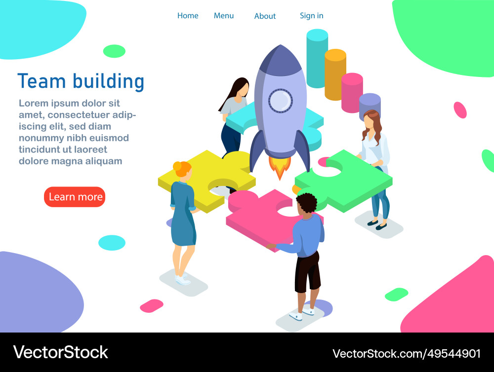 Teamaufbau und Teamwork helfen beim Start Vektorbild