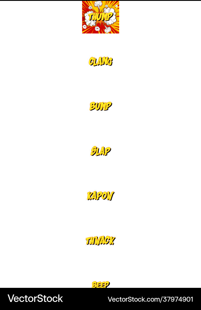 Word thump on comic cloud explosion background Vector Image