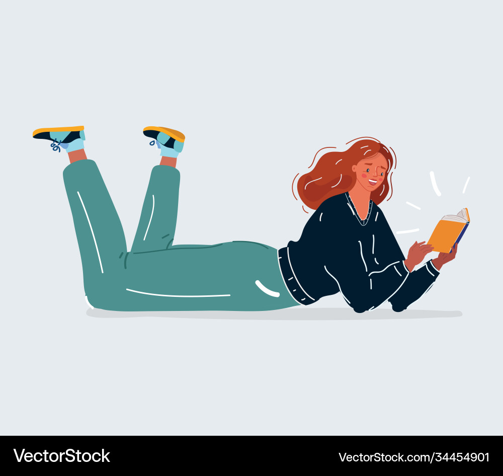 Young girl lying Royalty Free Vector Image - VectorStock
