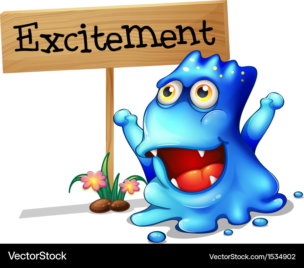 An excited monster Royalty Free Vector Image - VectorStock