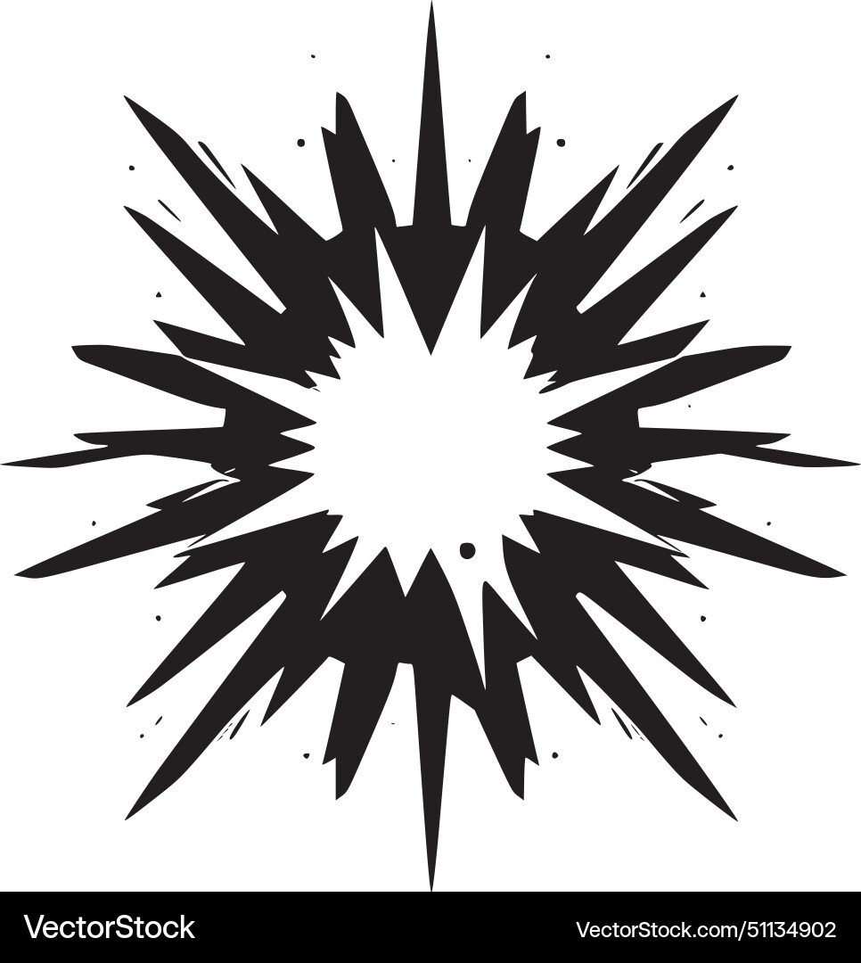 Explosion - black and white Royalty Free Vector Image