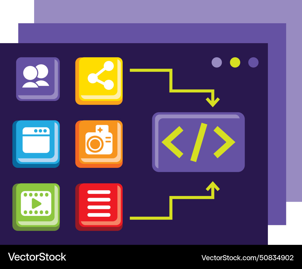 Fediverse mobile app Royalty Free Vector Image