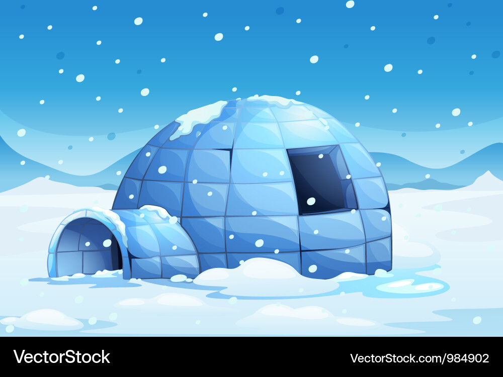 Igloo background Royalty Free Vector Image - VectorStock