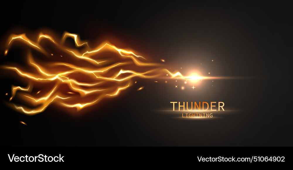 Lightning light effect background realistic flash Vector Image