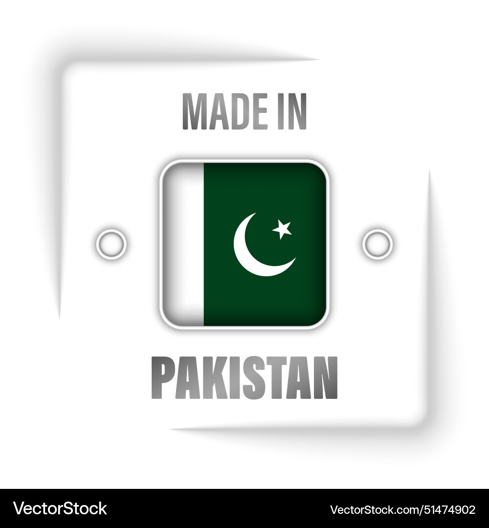 Made in pakistan graphic and label Royalty Free Vector Image