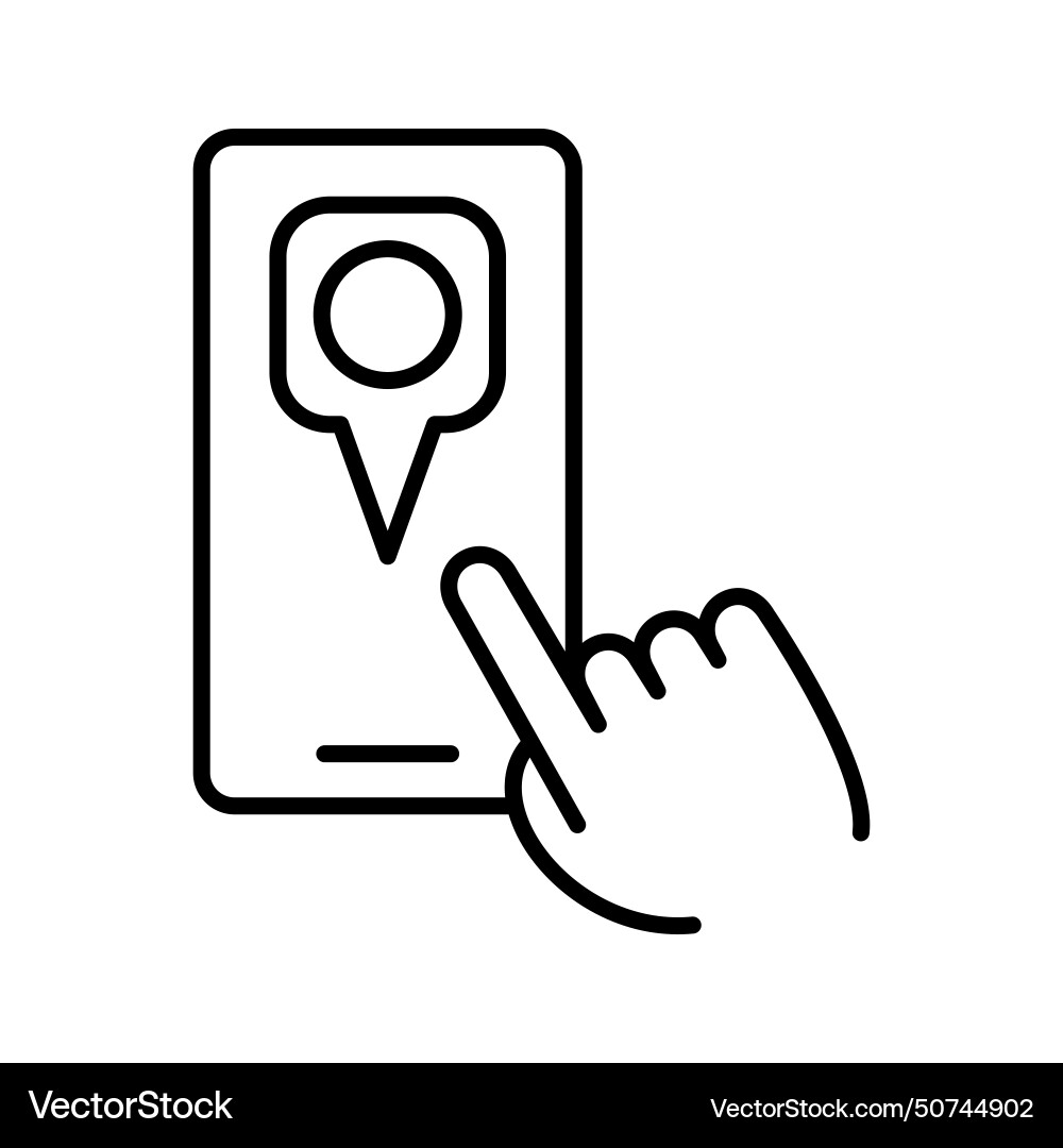 Mobile with location mark or navigation sign Vector Image