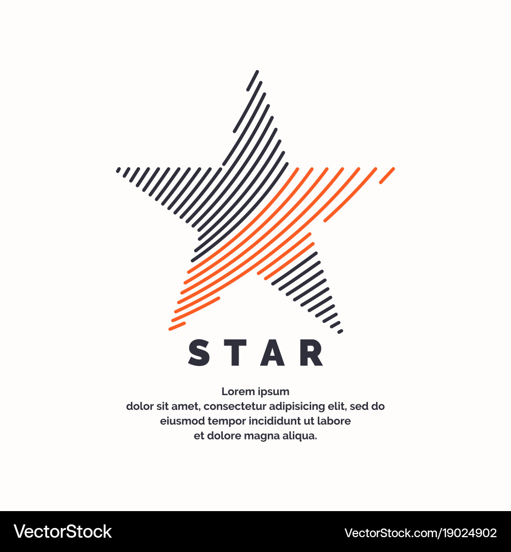 Modern logo star in a futuristic style Royalty Free Vector