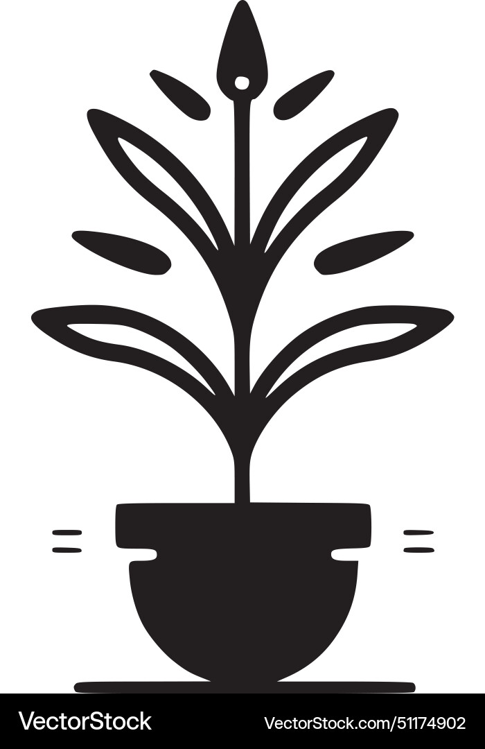 Plants - black and white isolated icon Royalty Free Vector