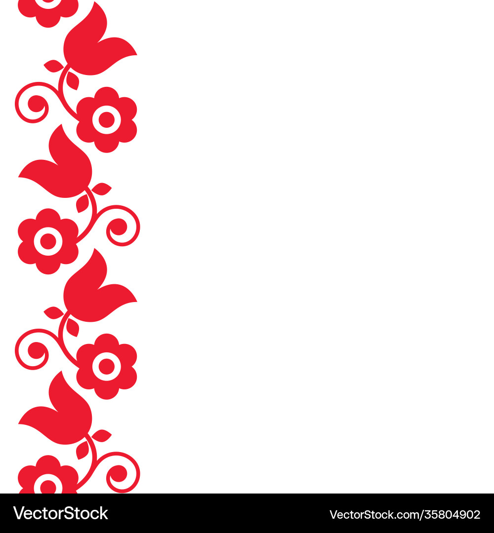 Polish floral folk art design Royalty Free Vector Image