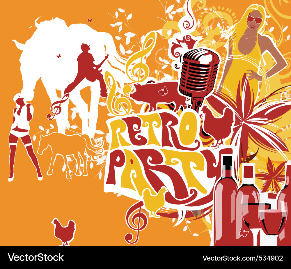 Retro party background Royalty Free Vector Image