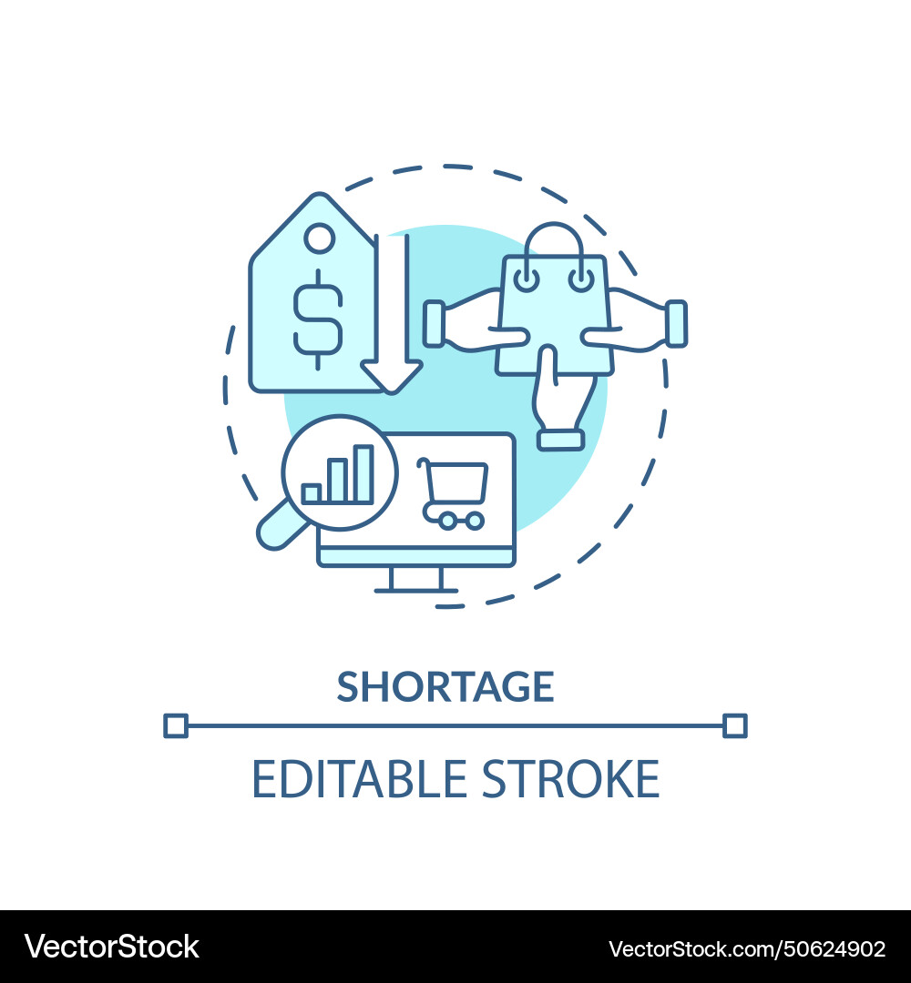 Shortage soft blue concept icon Royalty Free Vector Image