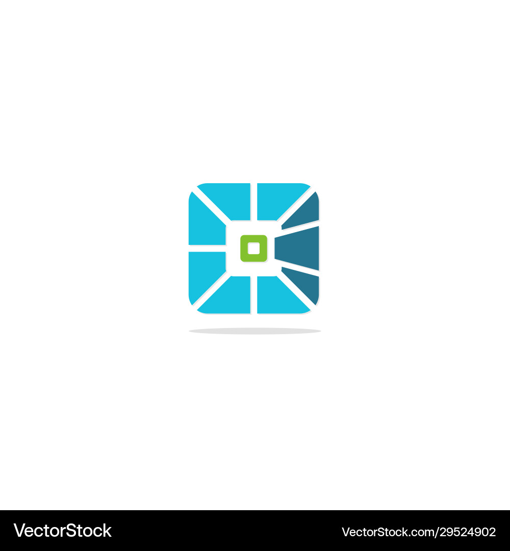 Square shape technology logo Royalty Free Vector Image