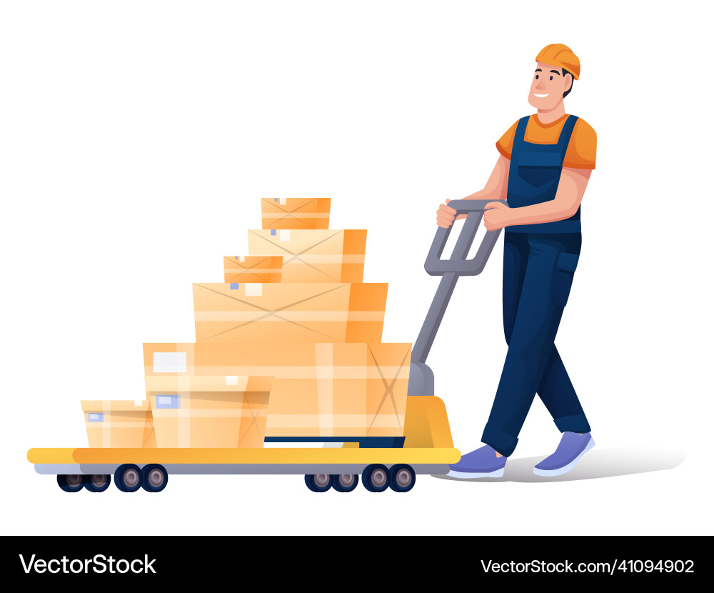 Warehouse worker cartoon character handymen Vector Image