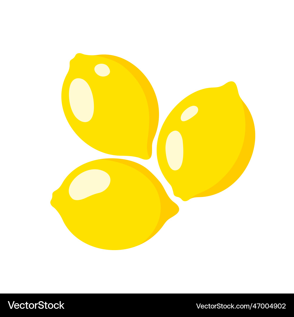 Yellow lemon isolated on white background Vector Image