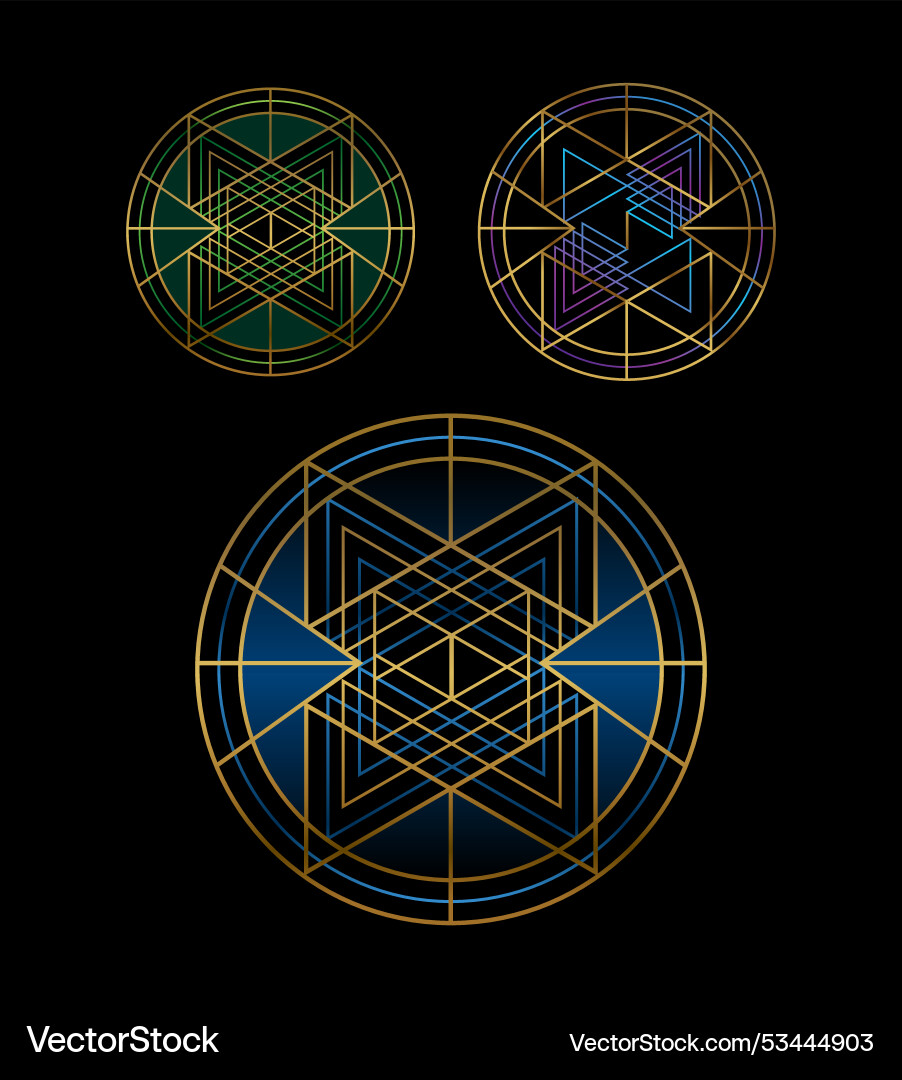 Acred geometry of cosmic patterns Royalty Free Vector Image