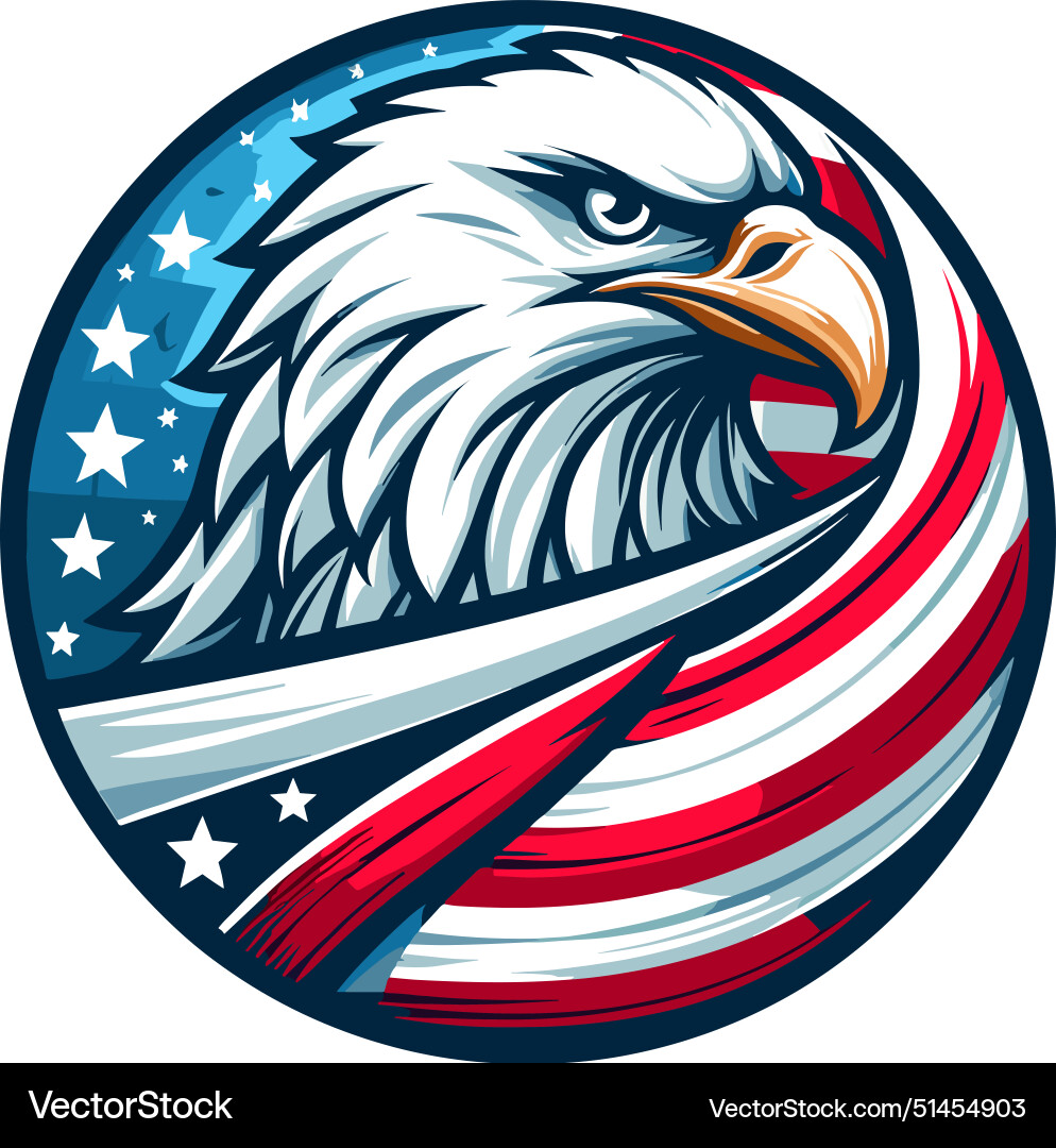 American eagle design with bald like Royalty Free Vector