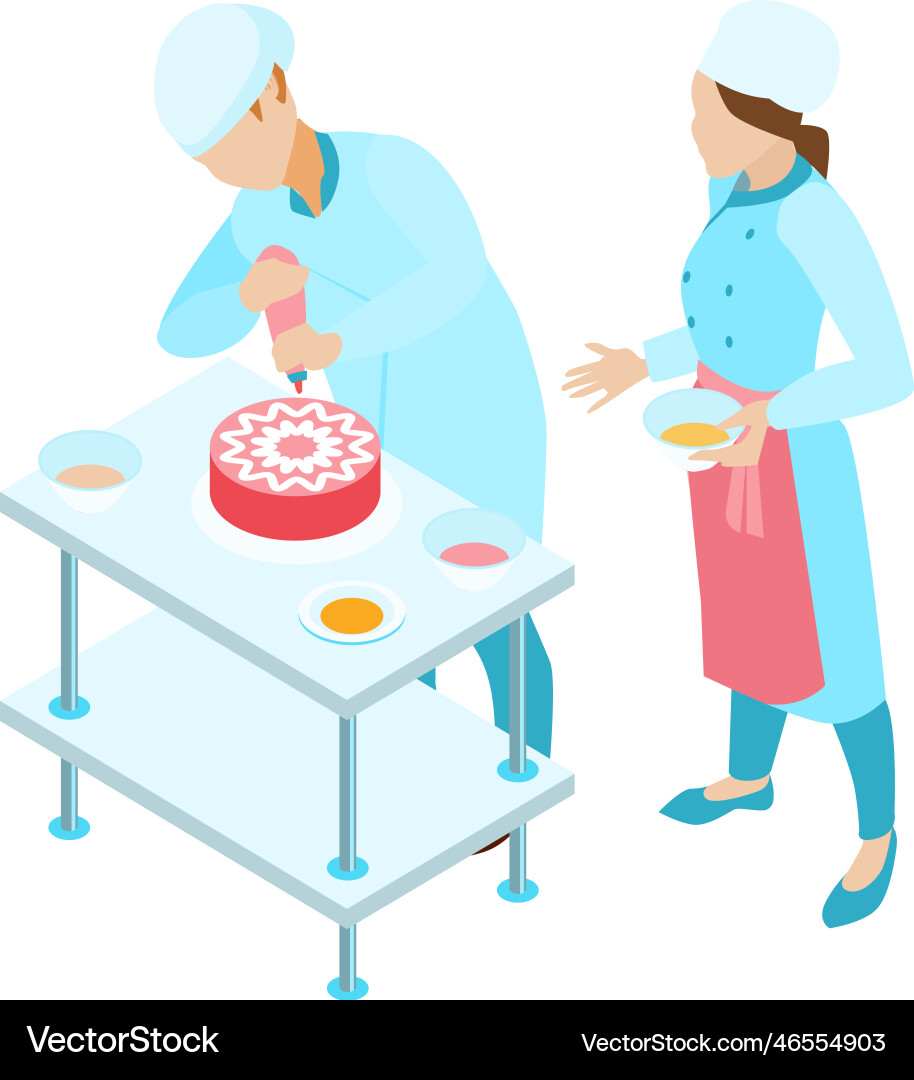 Bakers isometric Royalty Free Vector Image - VectorStock