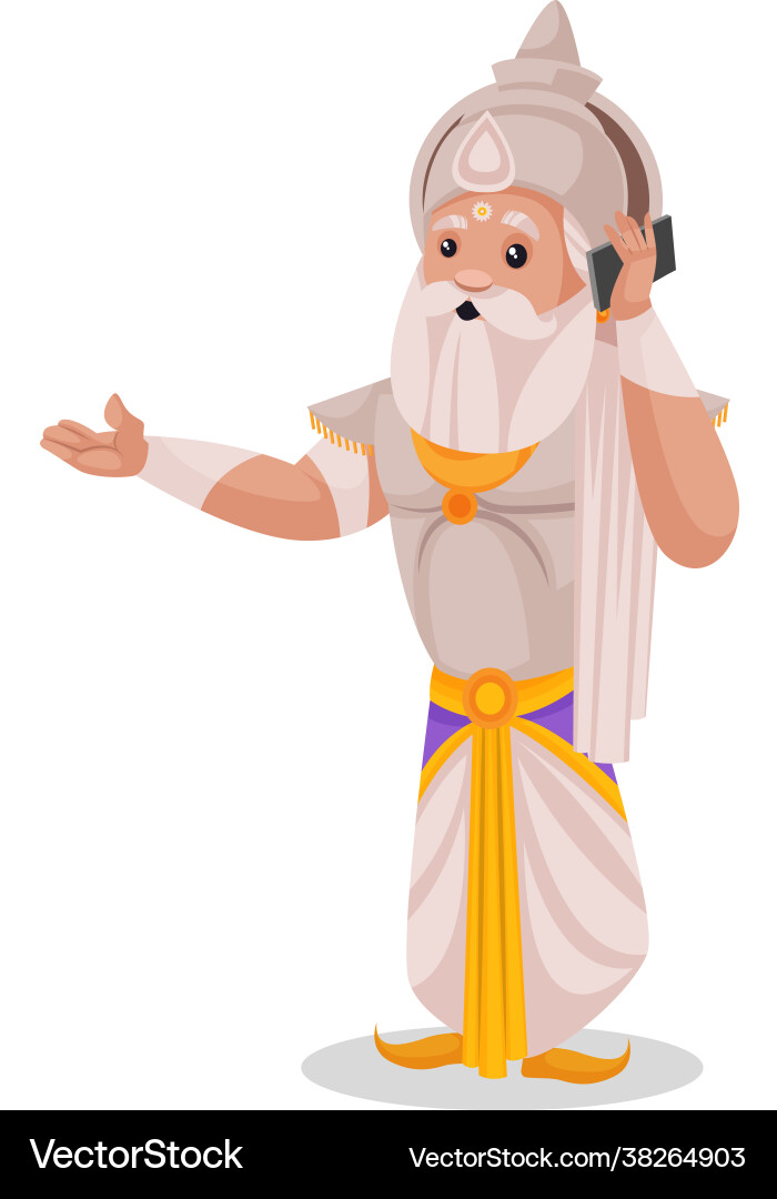 Bhishma pitamaha cartoon character Royalty Free Vector Image