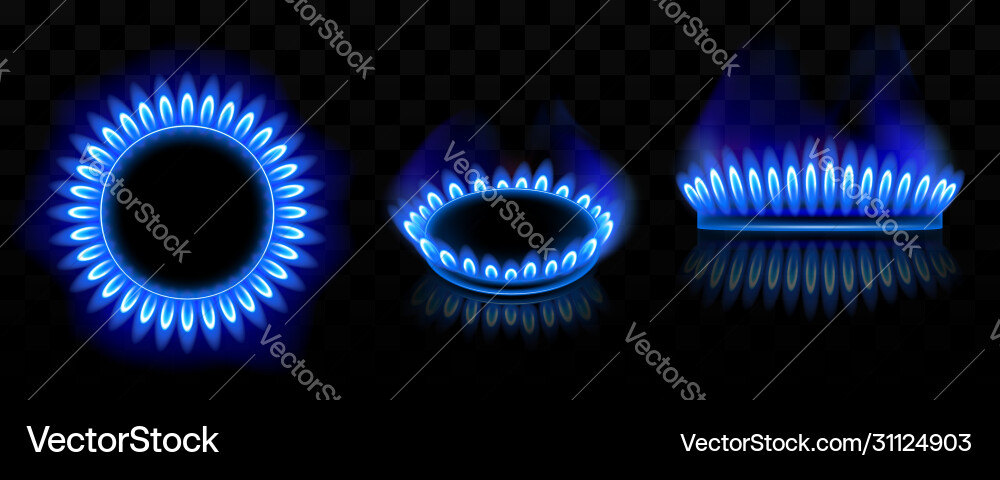 Blue Flame Gas Burner Royalty Free Vector Image