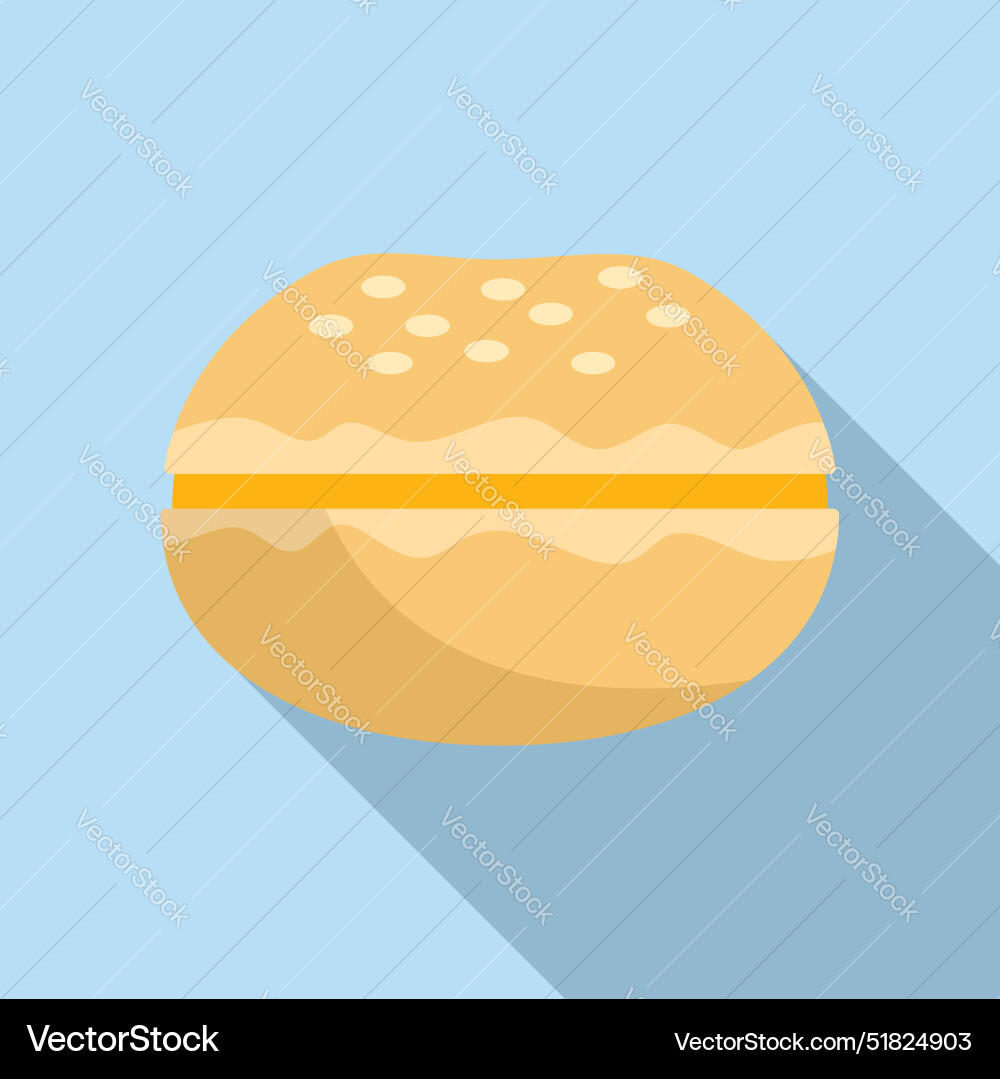 Burger bun cut in half with cheese showing Vector Image