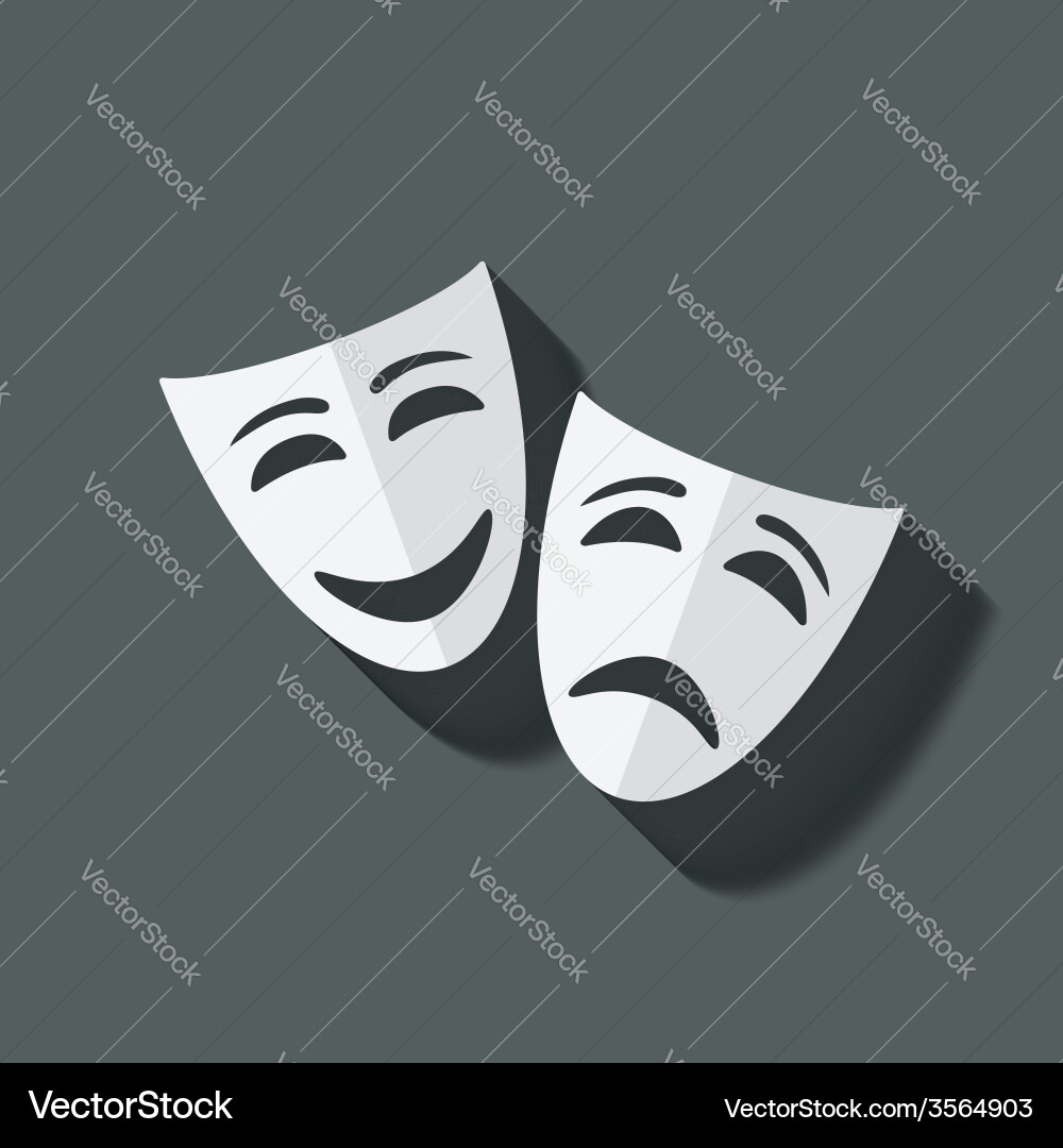 Comedy and tragedy theatrical masks Royalty Free Vector