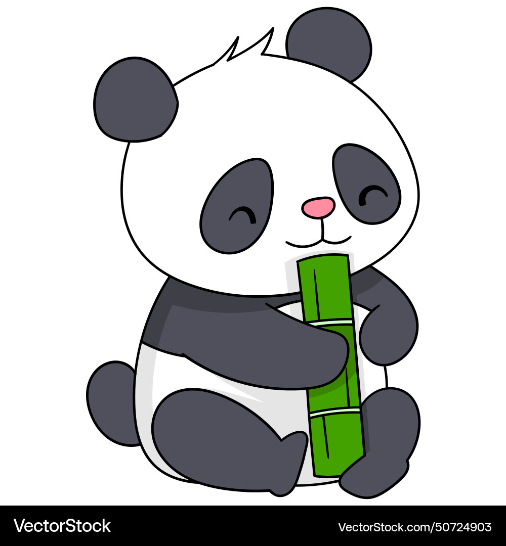 Cute cartoon animal doodle panda cub Royalty Free Vector
