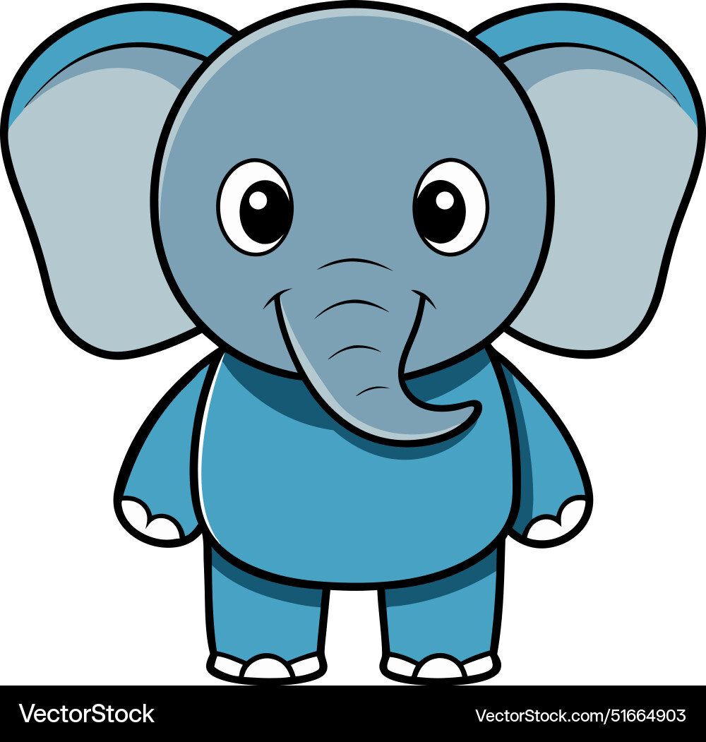 Cute elephant cartoon icon Royalty Free Vector Image