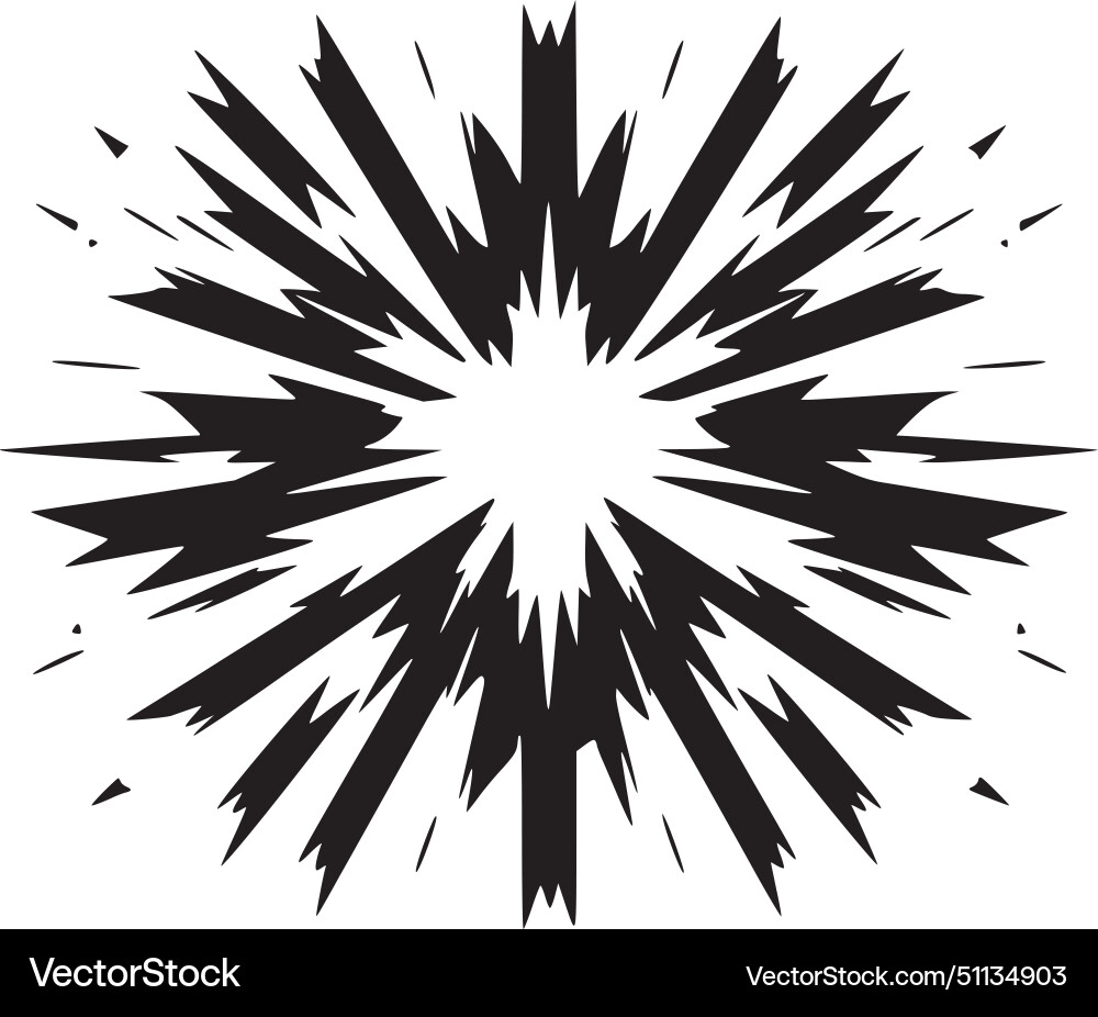 Explosion - black and white Royalty Free Vector Image