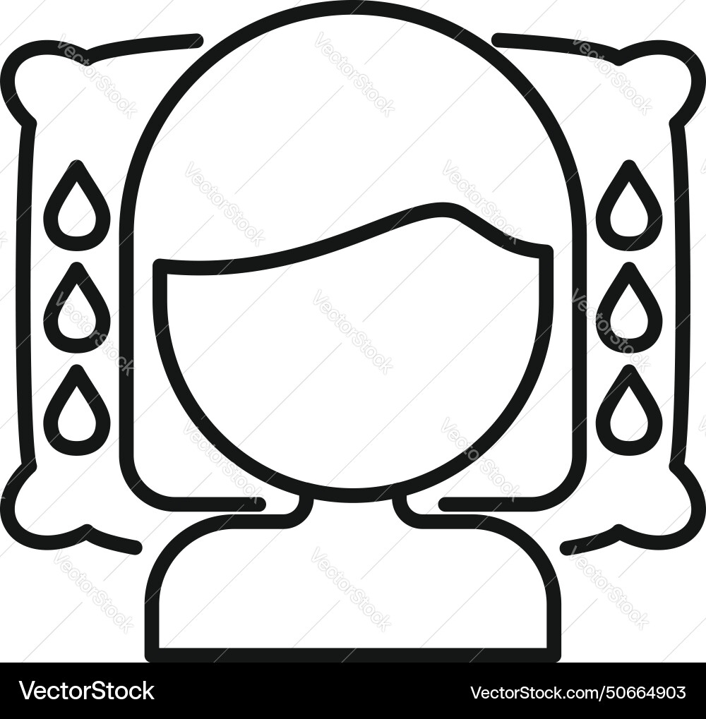 Female body sweat icon outline night Royalty Free Vector