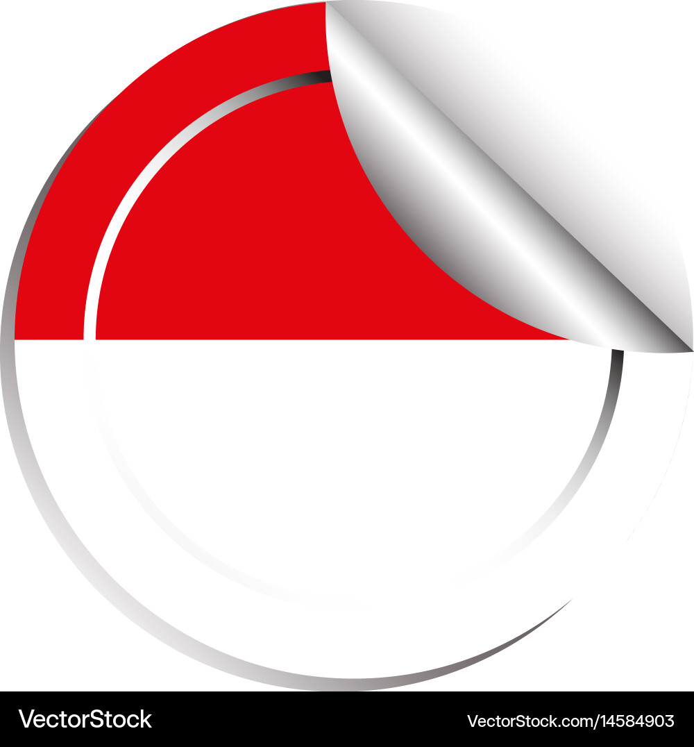 Indonesia flag sticker design Royalty Free Vector Image