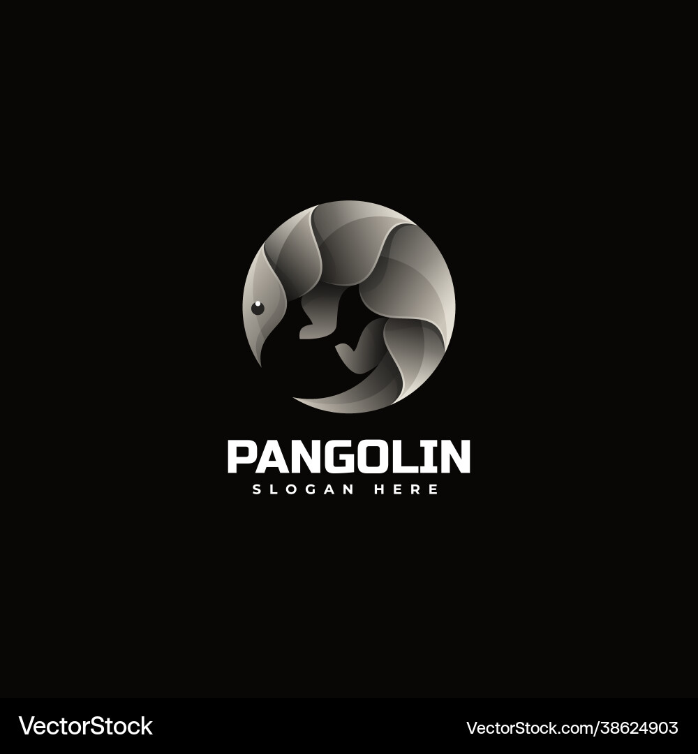 Logo pangolin gradient colorful style Royalty Free Vector