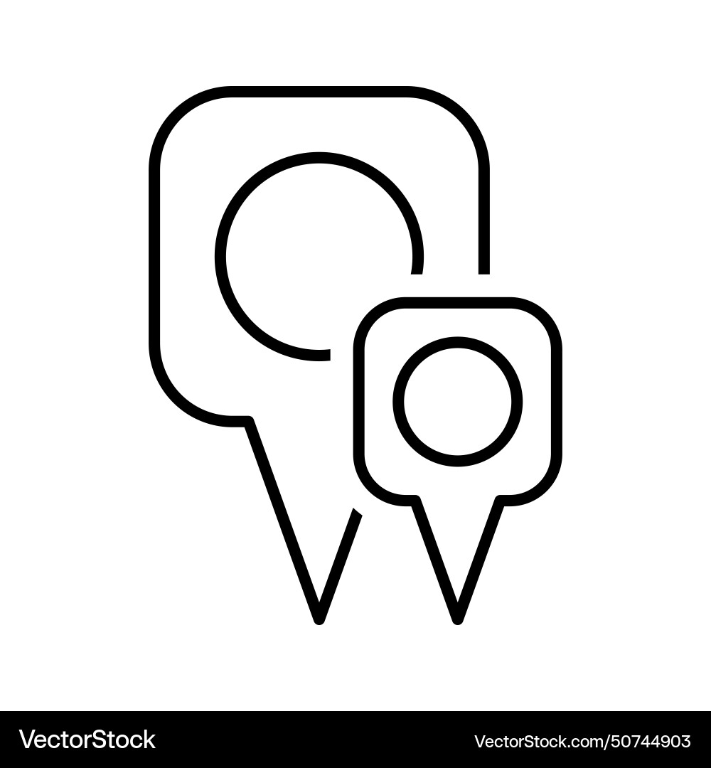 Map markers icon location pin sign pictogram Vector Image