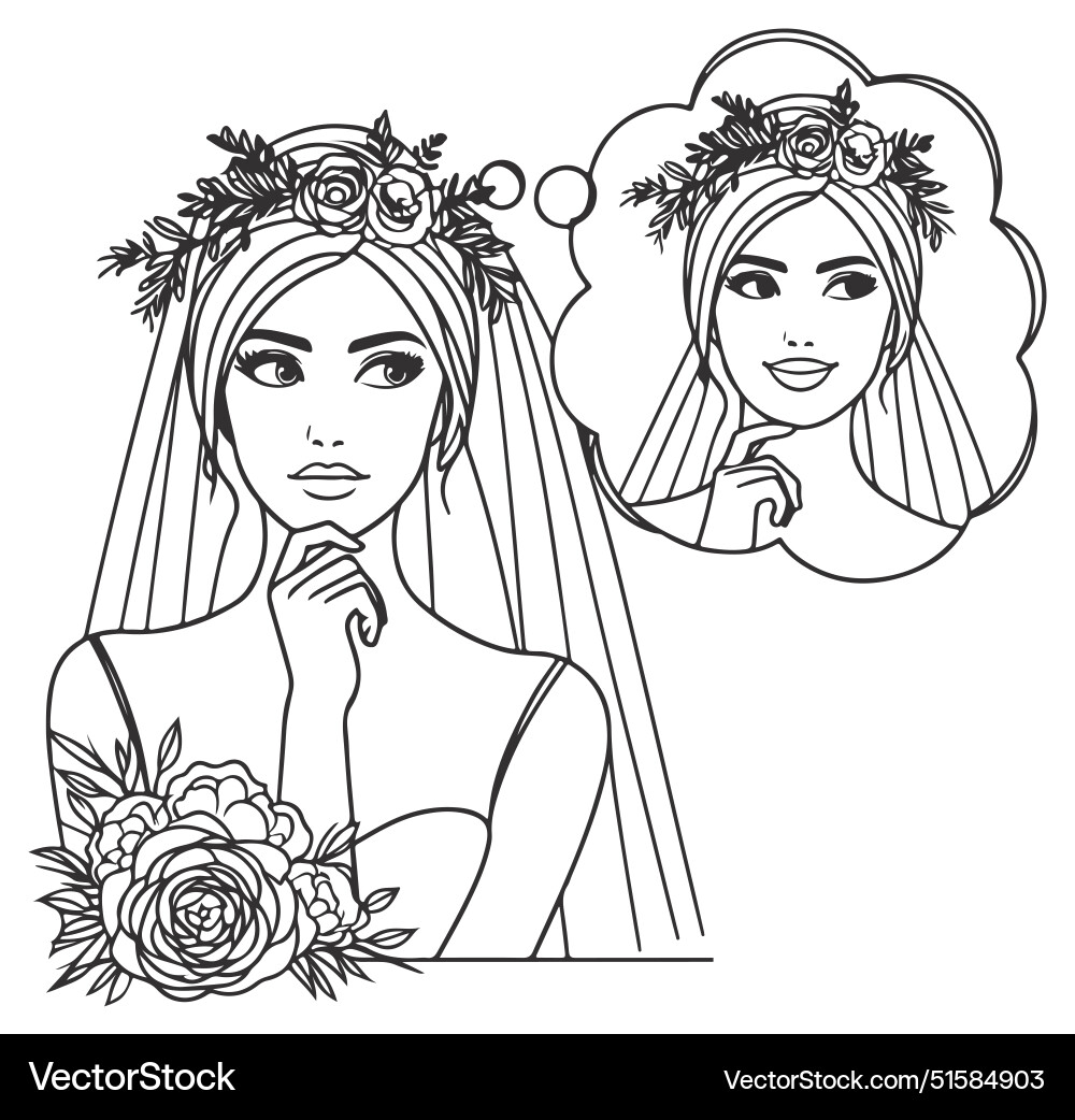 One continuous drawn line wedding from Royalty Free Vector