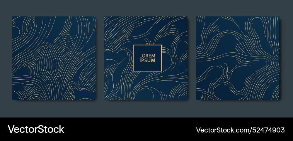 Set of wave elegant premium gold lines Royalty Free Vector