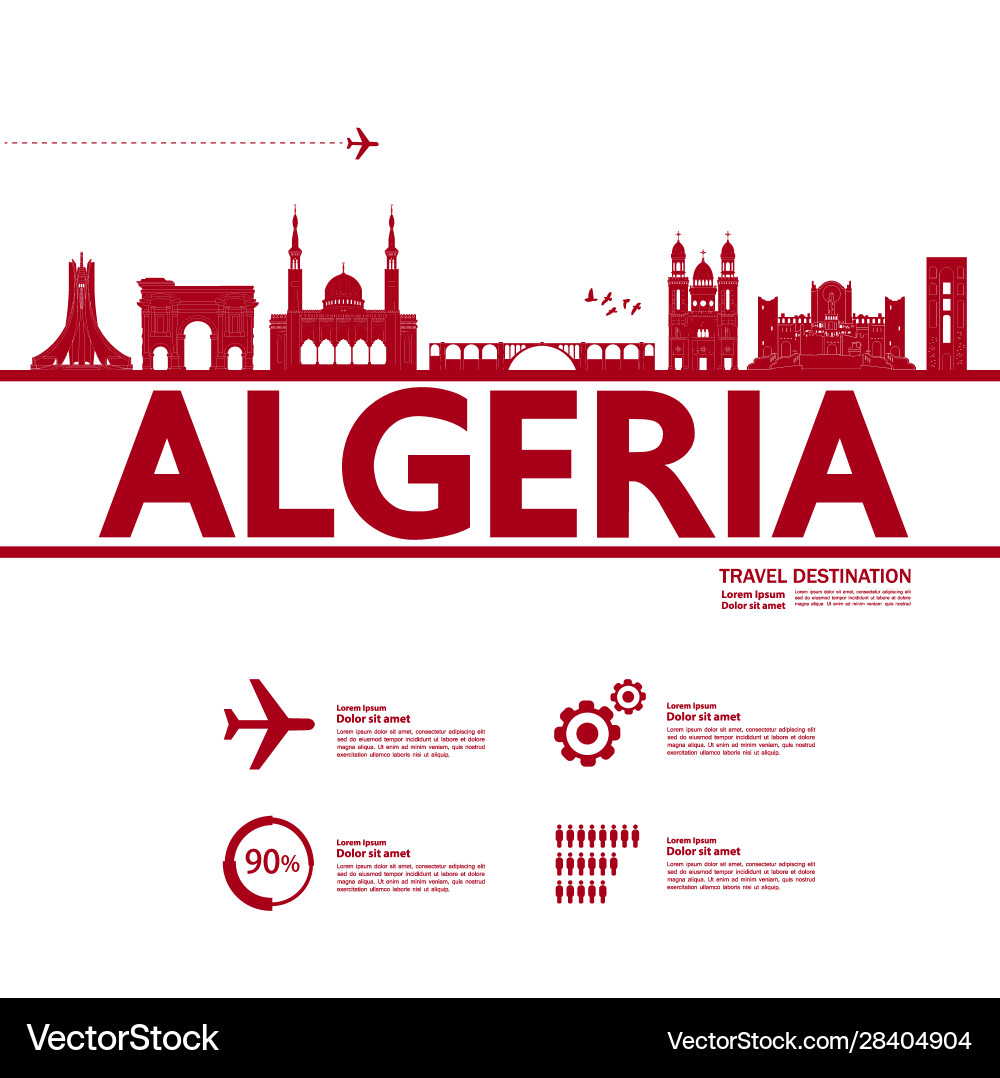 Algeria travel destination Royalty Free Vector Image