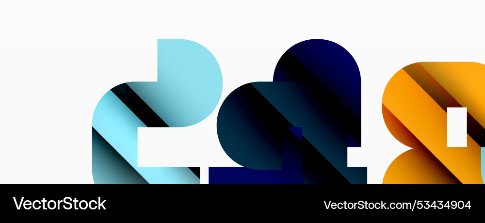 Colorful curve geometric shapes on white Vector Image