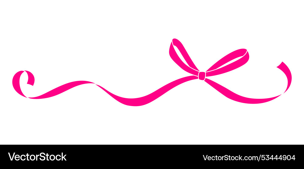 Curly ribbon with bow beautiful decorative Vector Image