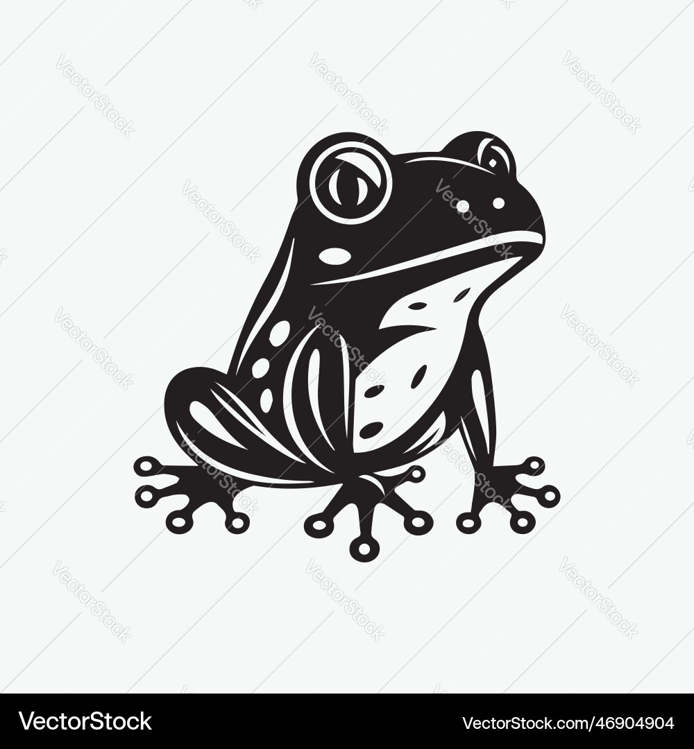 Frog black and white Royalty Free Vector Image